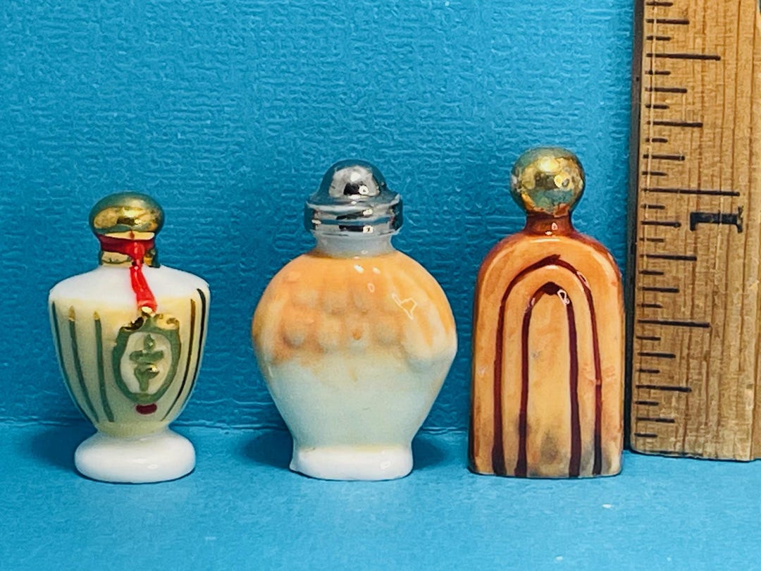 3 Vintage PERFUME Bottles Falcon Flacons Parfum Hand Painted Artisan ...