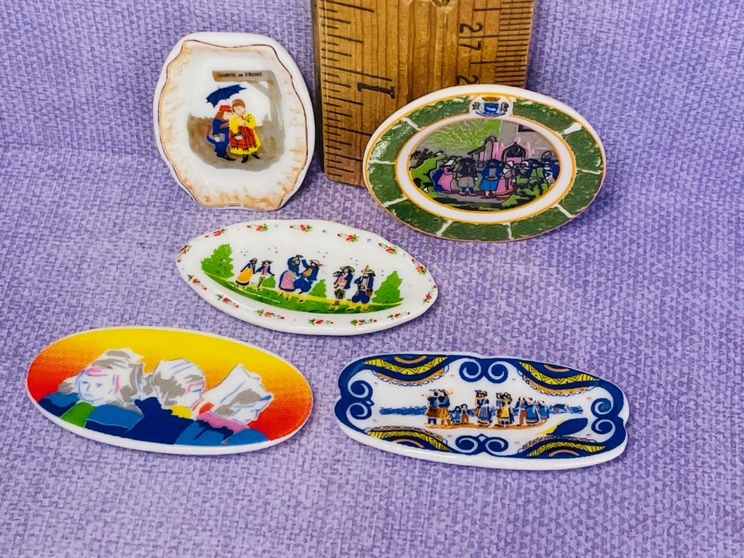 Quimper Mini Plates Platters Style From Brittany France Children Girls ...