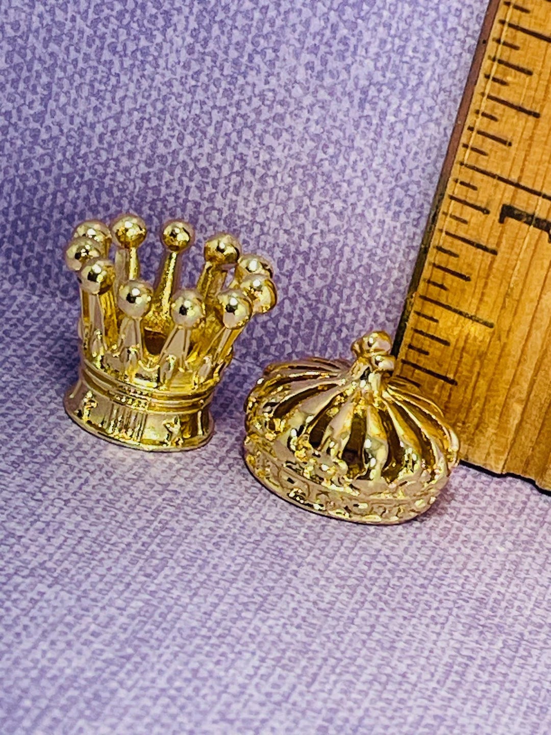 Golden Metal CROWNS Royal Headdress Gold Crown Tiara King Queen French ...