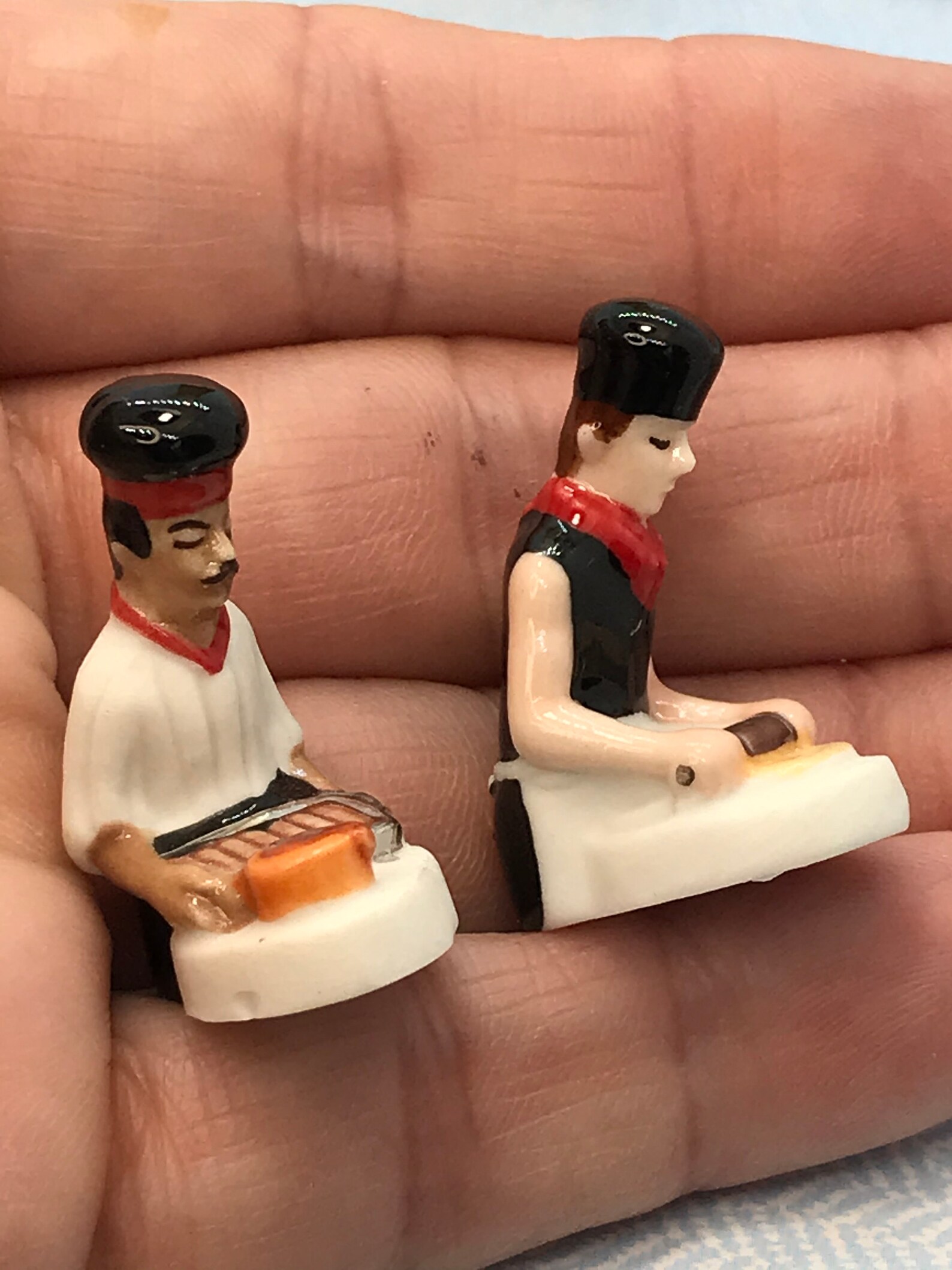 2 Tiny BAKERS Pastry Chef Cook Man Figures Miniature Chefs Baker Cooks ...