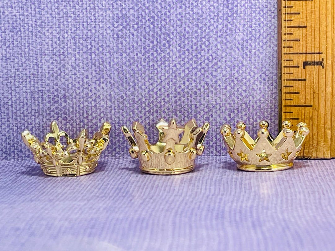 Golden Metal CROWNS Royal Headdress Gold Crown Tiara King Queen French ...