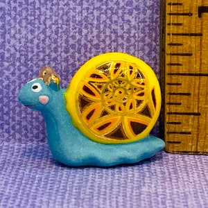 SNAILS Decorated Shells Snail Figures Escargot Sculptures - French Feve ...