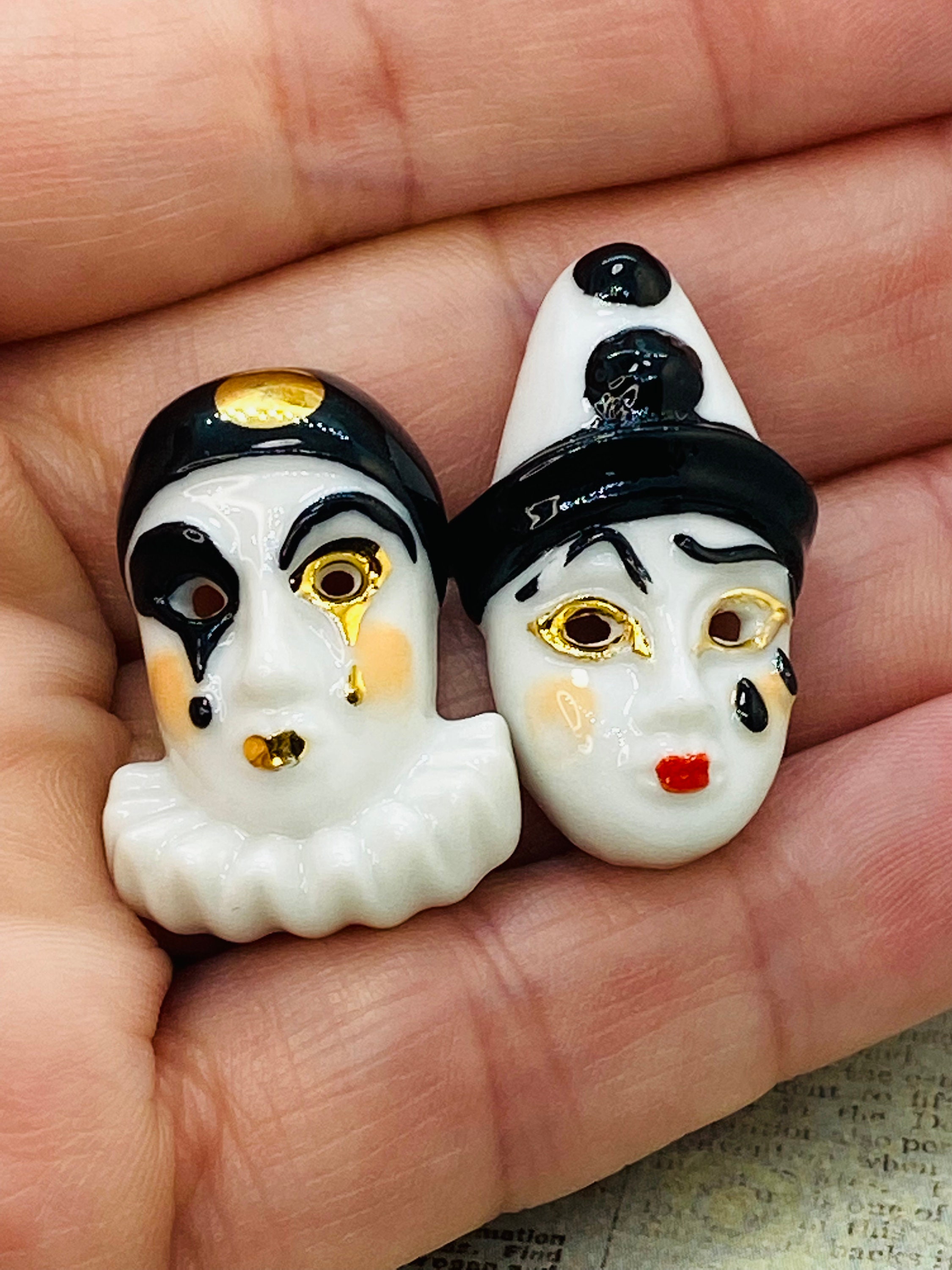 Gorgeous PIERROT MASKS Carnival Commedia Clown Pantomime Mask | Etsy