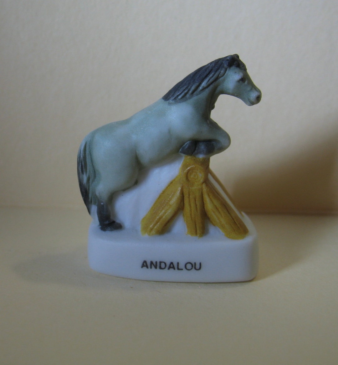 HORSE Pony Stallion Andalusian French Feve Feves Porcelain Figurines ...
