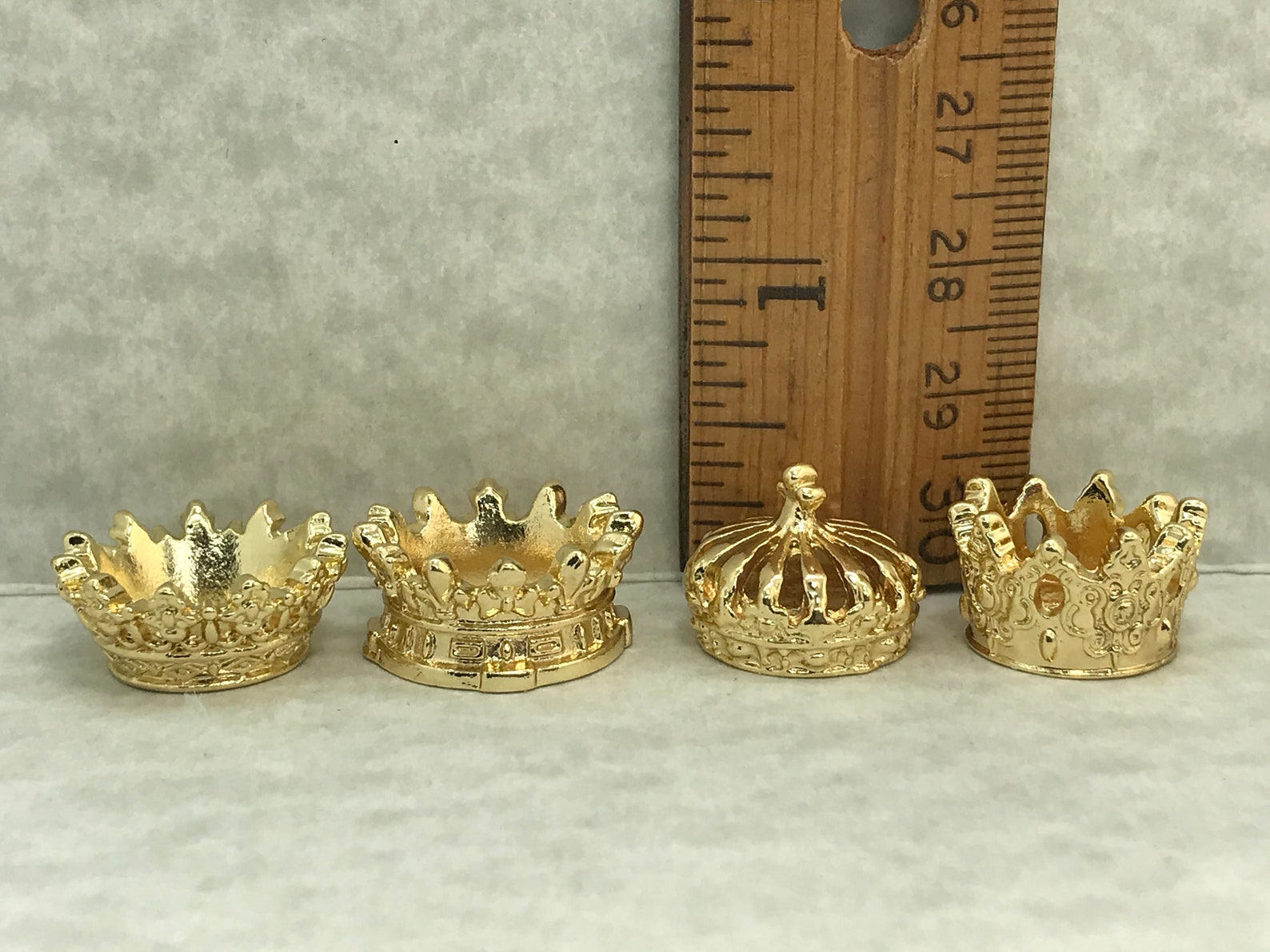 Golden Metal CROWNS Royal Headdress Gold Crown Tiara King Queen French ...