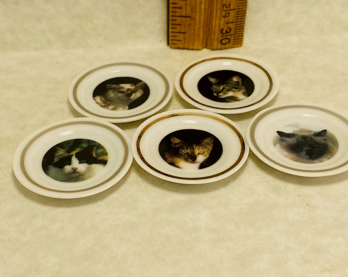 18 Pink Cat Cozy Miniature Plates. Porcelain. PDF. Instant Download ...