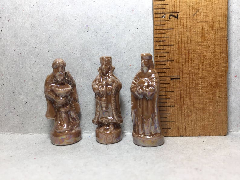 Elegant BRONZE NATIVITY Set Mary Joseph Jesus Wise Men Villagers 12 Pcs ...