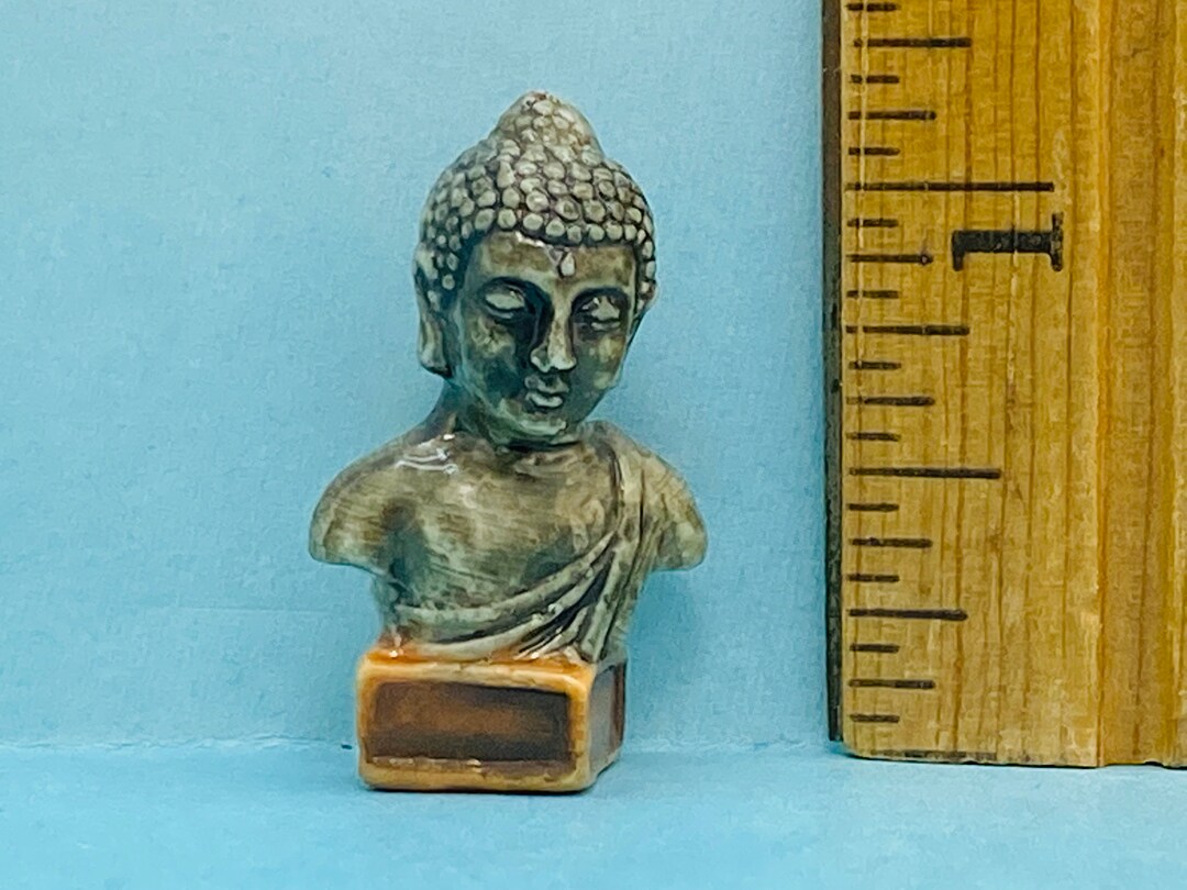Tiny BUDDHA Statue Hindu Zen India Marble Stone Look Porcelain Art ...