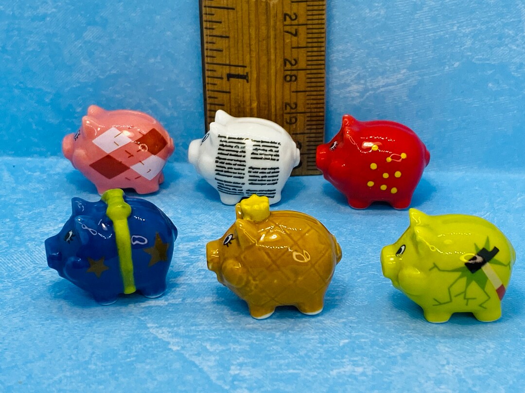 PIGGY BANK Pig Coin Banks Toy Nursery Decor Porcelain French Feve Feves ...