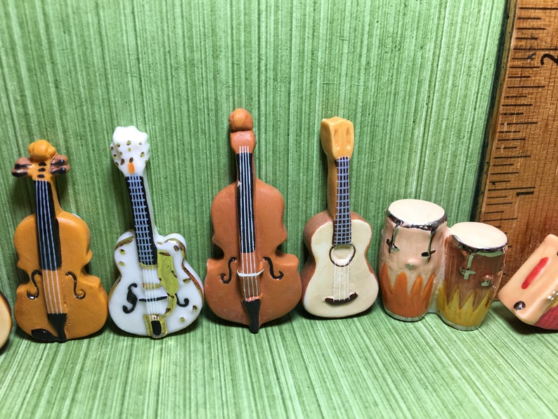 Tiny Musical Instruments: Electric Guitar Violin Accordian - Etsy UK