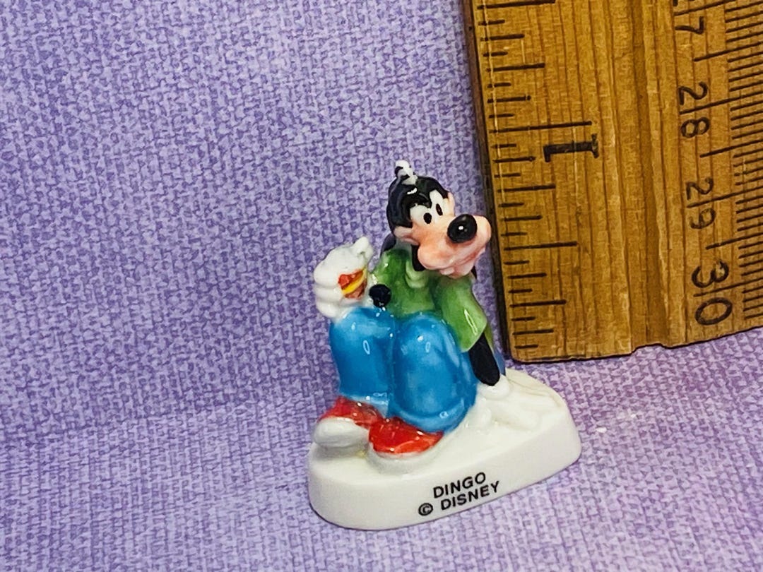 DISNEY Goofy Student With Soda Drink Vintage Figurine French Feve Feves ...