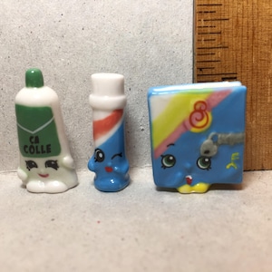 SHOPKINS Feves School Supplies: Scissors Glue Calculator Ruler Pencil ...