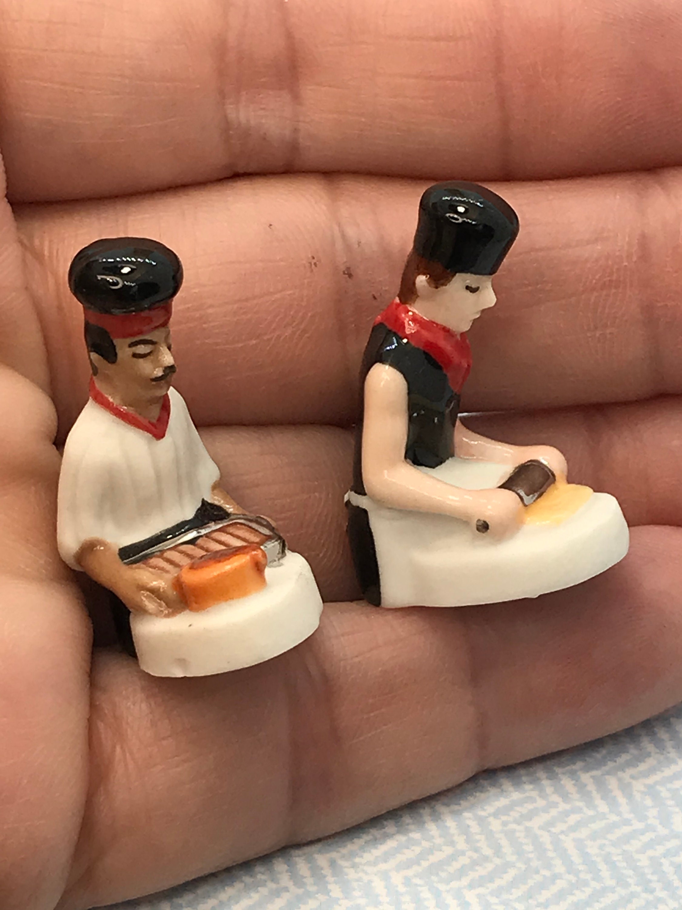 2 Tiny BAKERS Pastry Chef Cook Man Figures Miniature Chefs Baker Cooks ...