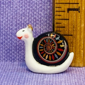 SNAILS Decorated Shells Snail Figures Escargot Sculptures - French Feve ...