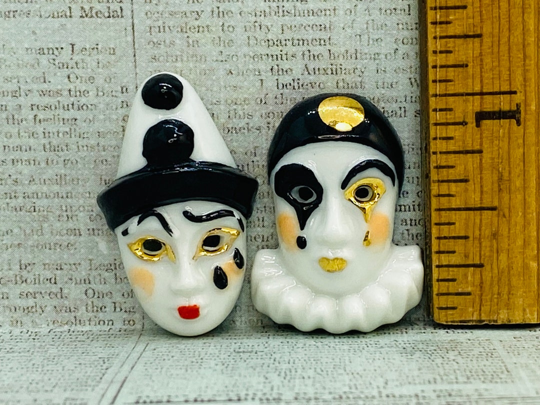 Gorgeous PIERROT MASKS Carnival Commedia Clown Pantomime Mask Mardi ...