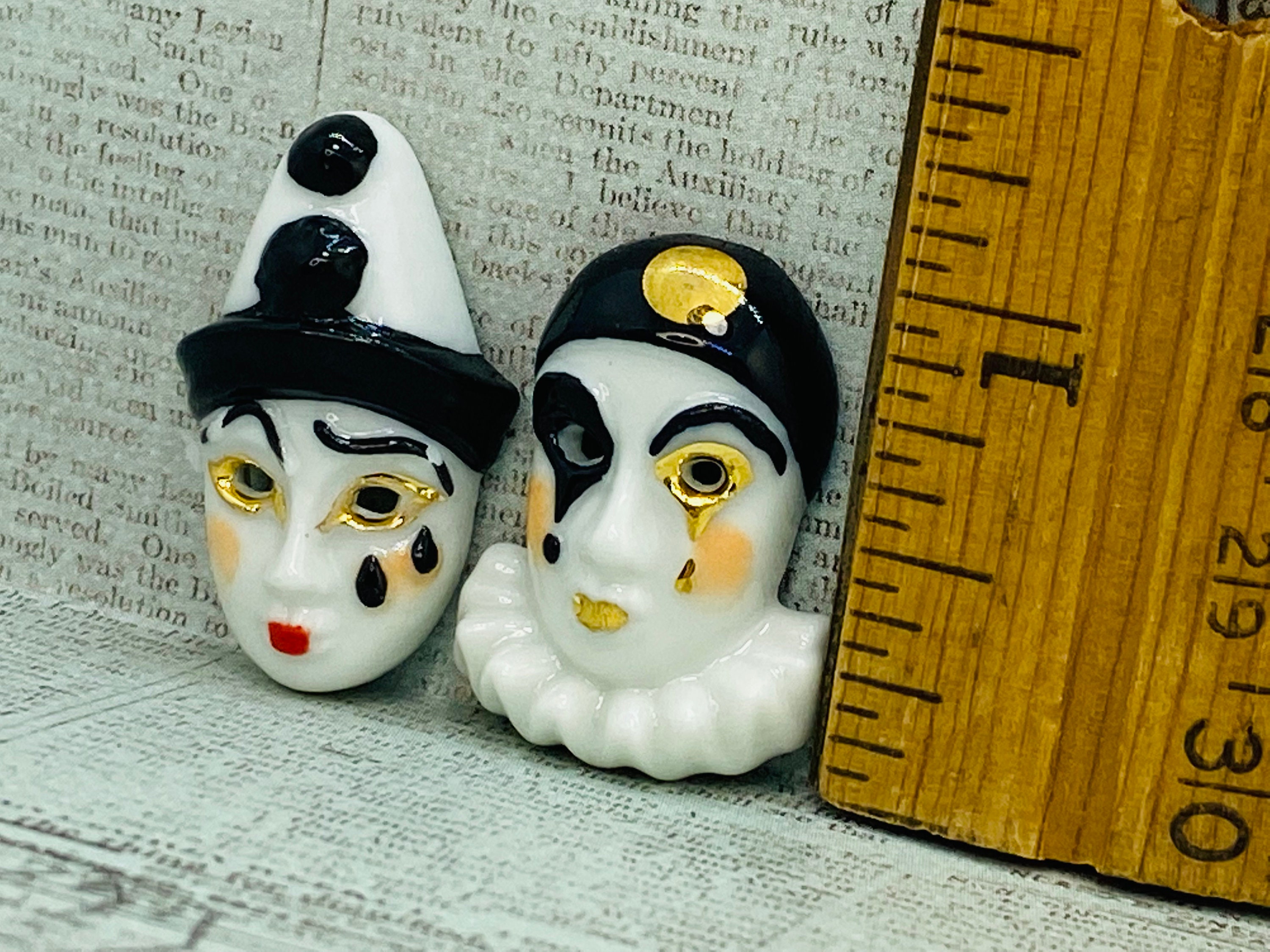 Gorgeous PIERROT MASKS Carnival Commedia Clown Pantomime Mask | Etsy