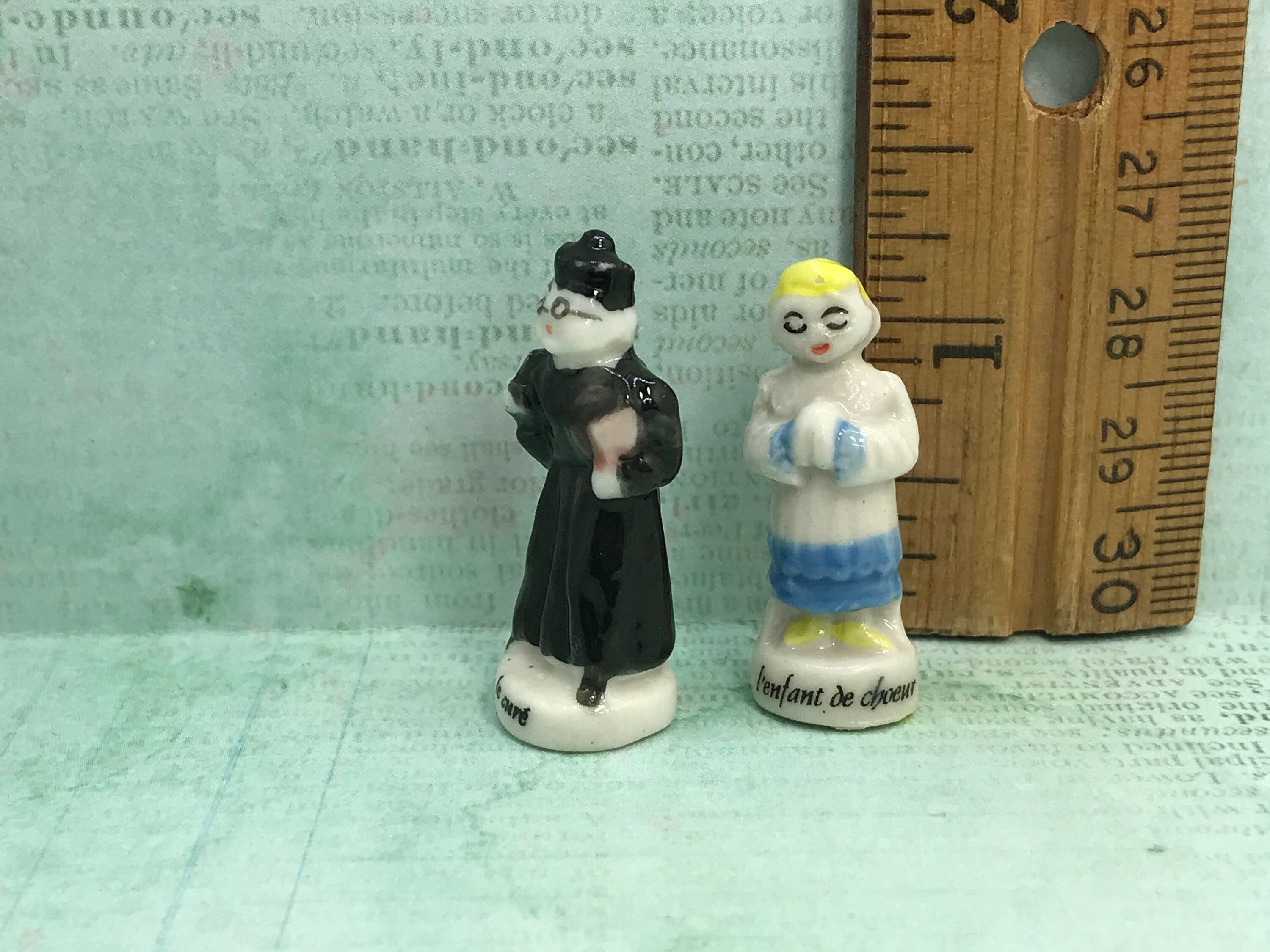 Vintage Priest Pastor Monsignor & Choir Alter Boy - French Feve Feves ...