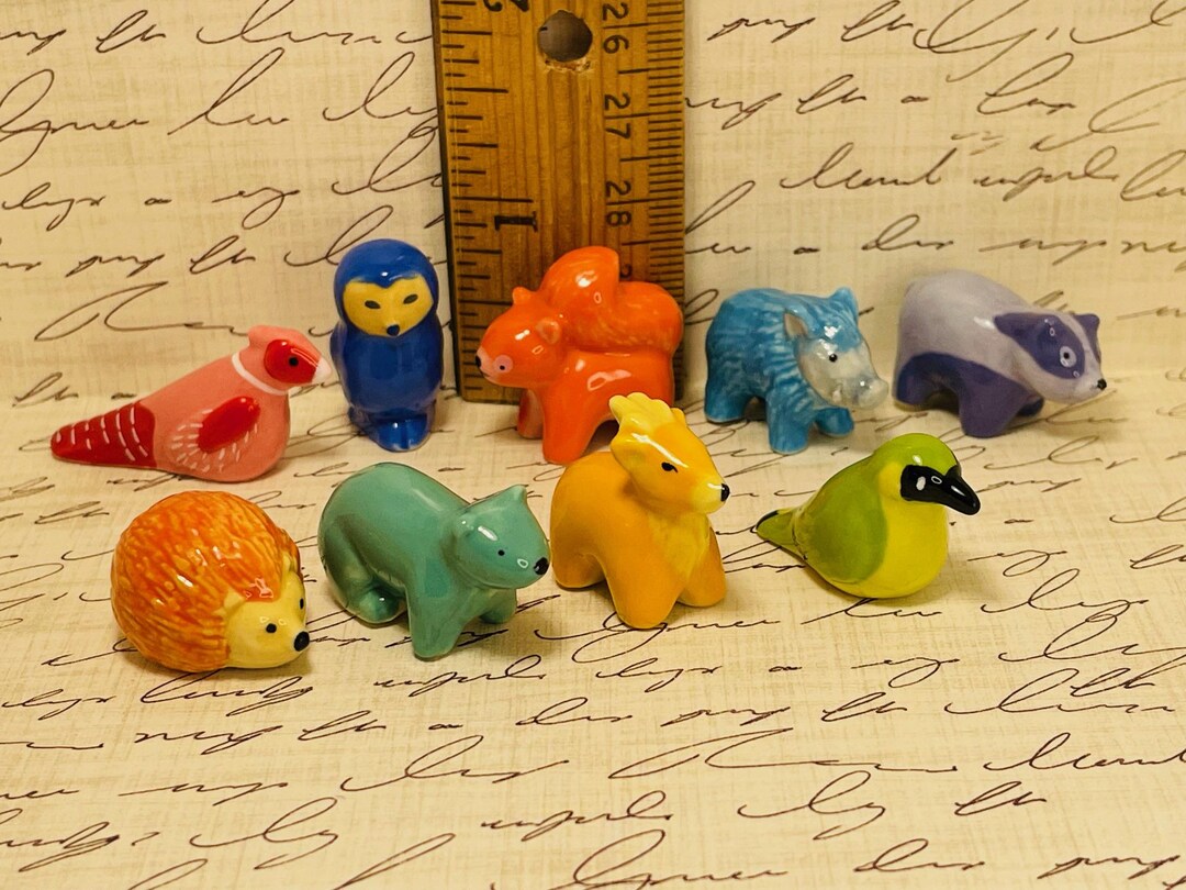 FOREST Animals Colorful CRITTERS Woodland Woods Raccoon Squirrel Owl ...
