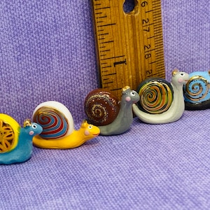 SNAILS Decorated Shells Snail Figures Escargot Sculptures - French Feve ...