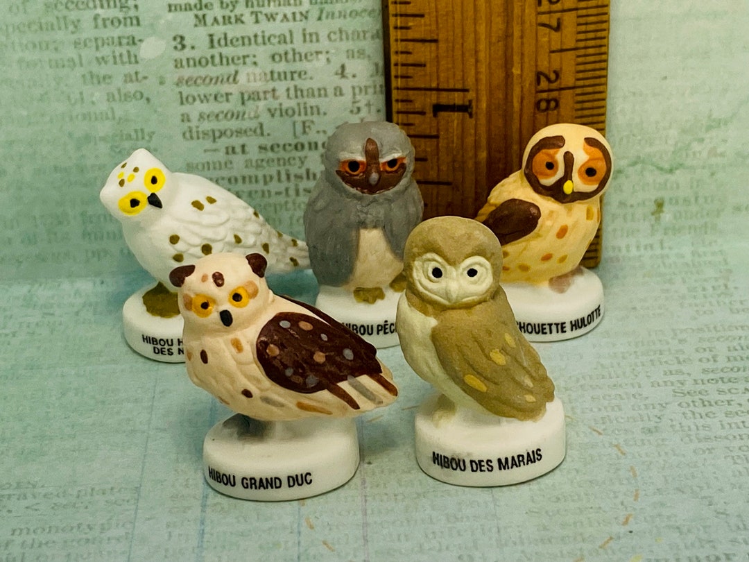 OWLS Breed Hand Painted French Feves Feve Porcelain Doll House ...