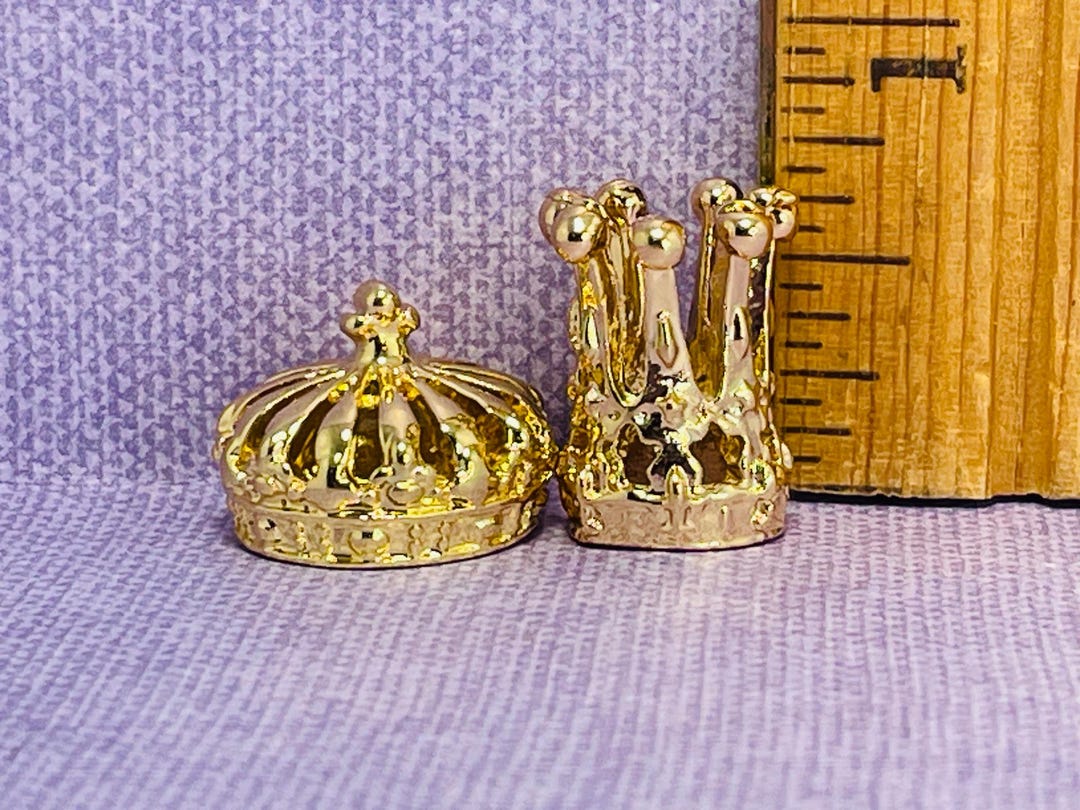 Golden Metal CROWNS Royal Headdress Gold Crown Tiara King Queen French ...