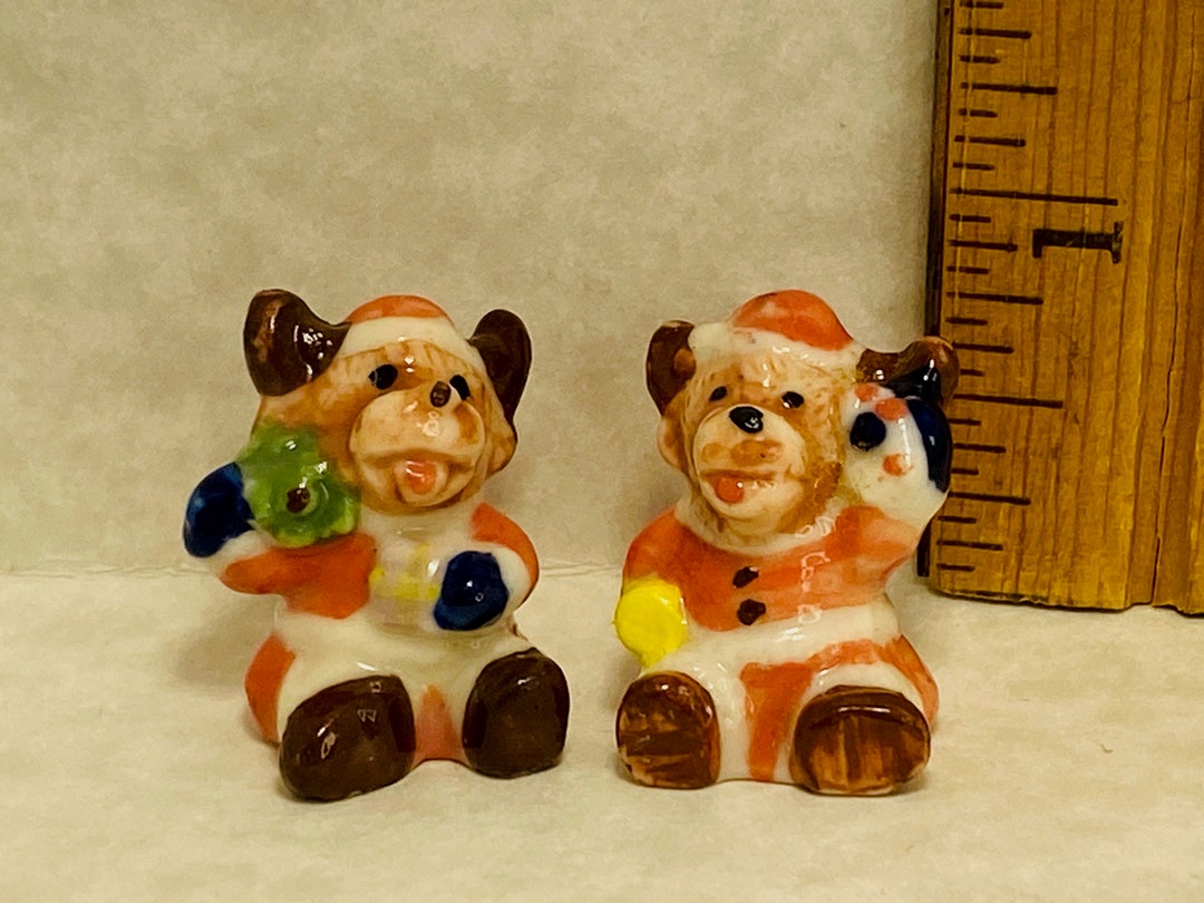 Vintage Teddy Bear Moose Deer Christmas Bear Hand Painted - French Feve ...