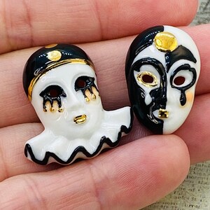 Gorgeous PIERROT MASKS Carnival Commedia Clown Pantomime Mask Mardi ...