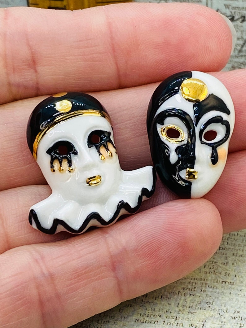 Gorgeous PIERROT MASKS Carnival Commedia Clown Pantomime Mask - Etsy