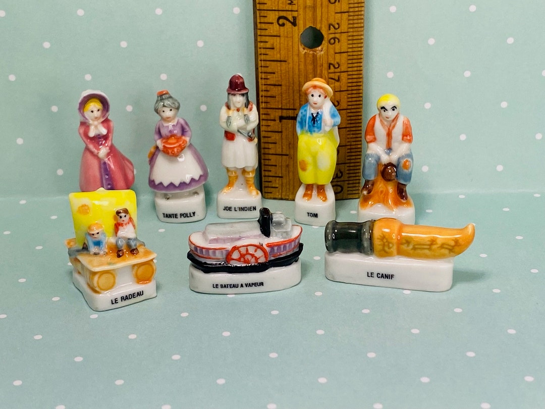 TOM SAWYER Huck Finn 8pcs Complete Set Miniatures French Feve Feves ...