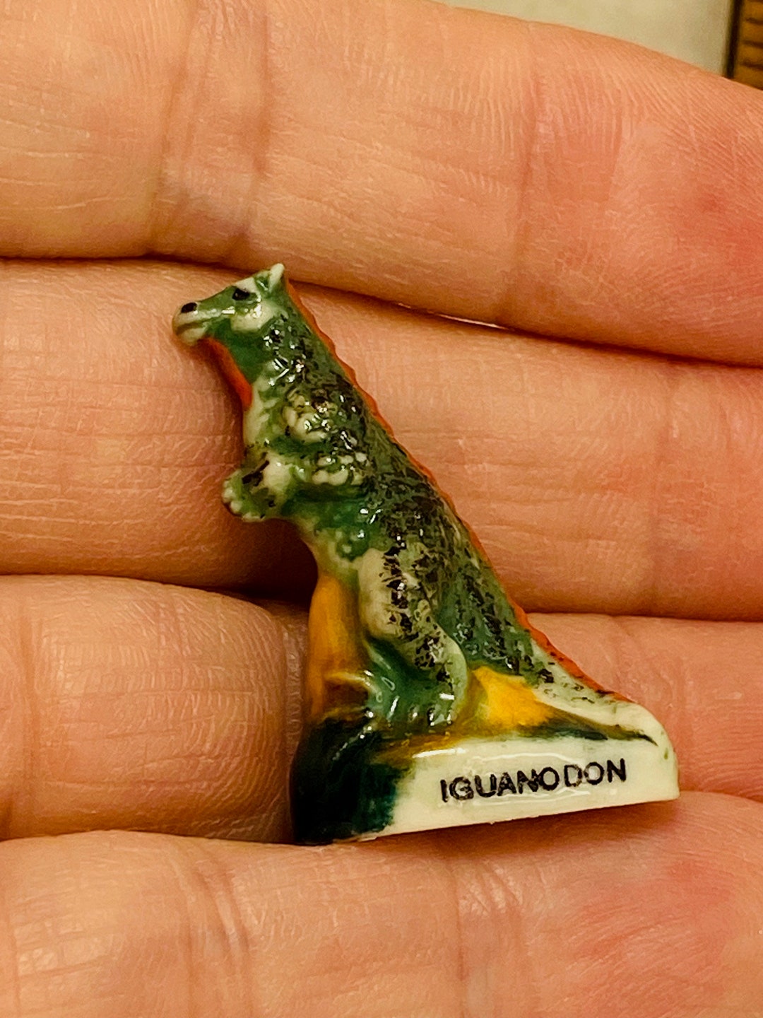 DINOSAUR Iguanodon T Rex Dino Vintage Figure Feve Feves Porcelain ...