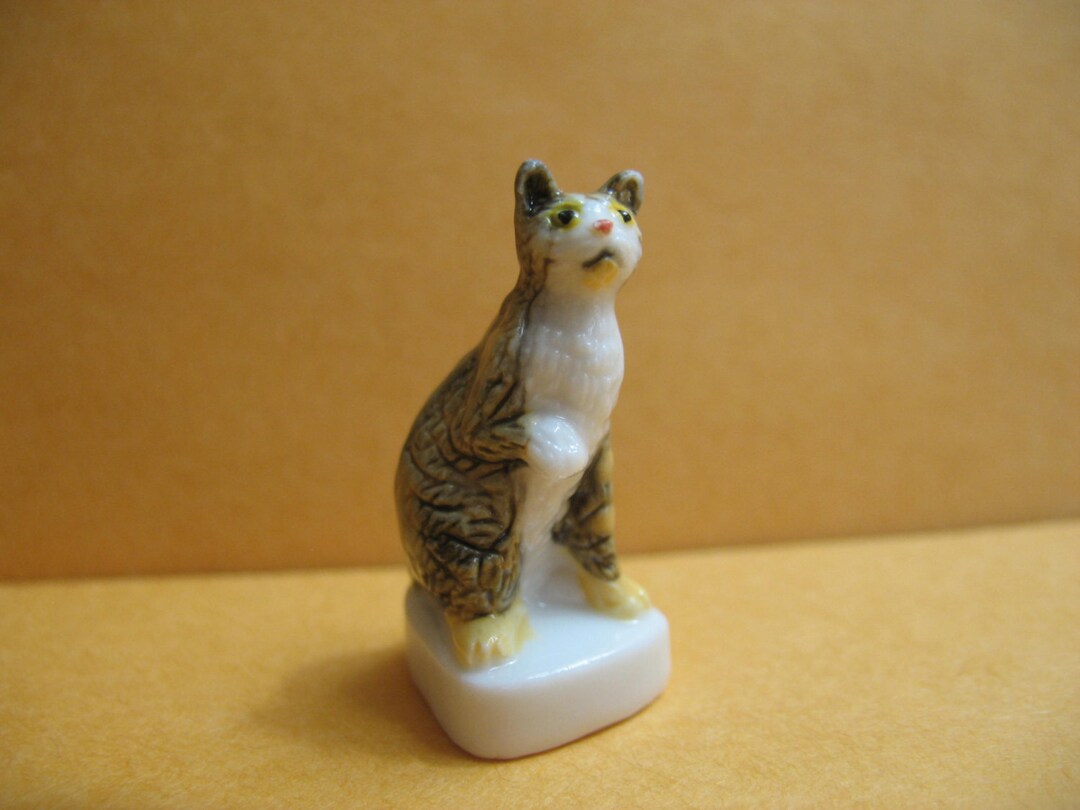 Kitten Cat Kitty Miniature French Feve Feves Porcelain Figurines ...