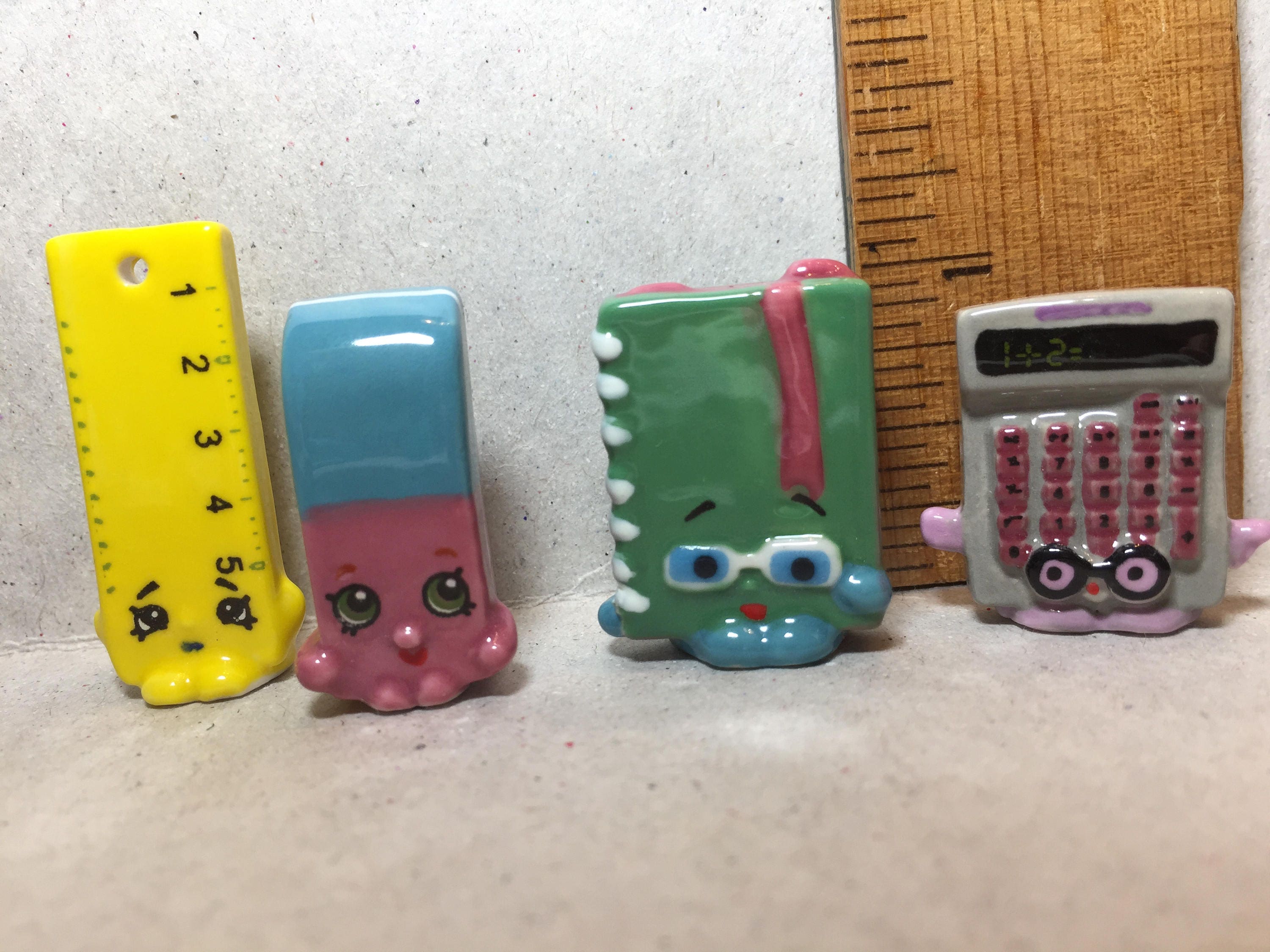 SHOPKINS Feves School Supplies: Scissors Glue Calculator Ruler | Etsy