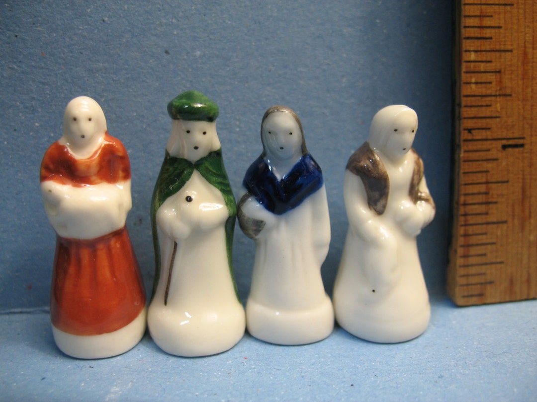 Villagers or Townspeople Nativity Figures Vintage French Feve Feves ...