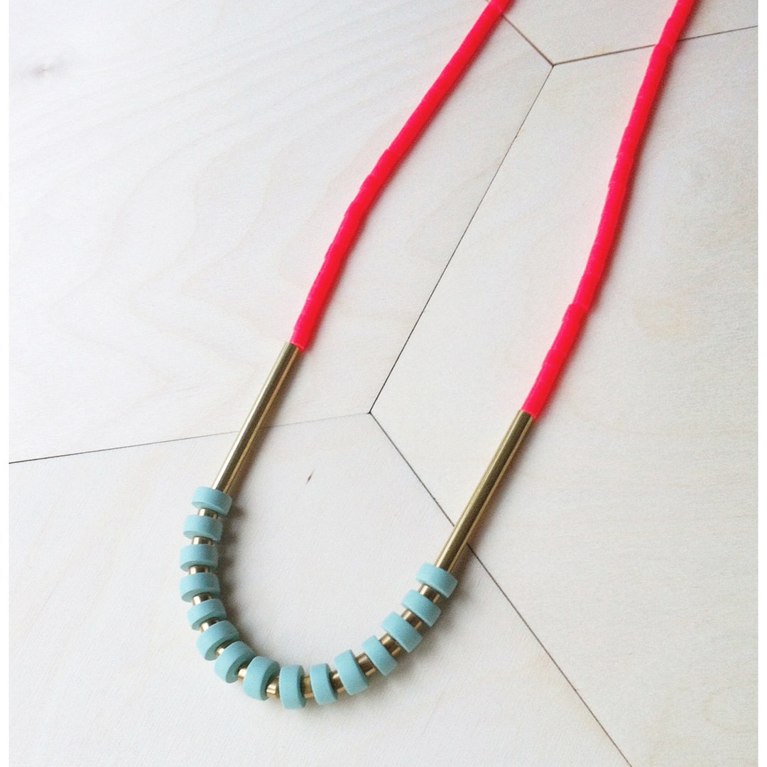 Heishi and Coral Necklace - Etsy
