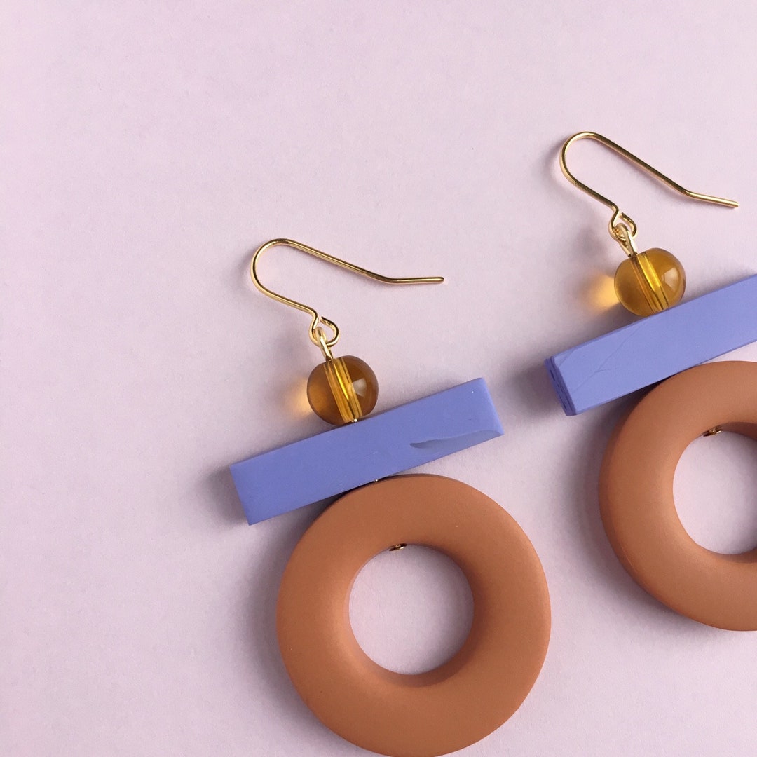 Sol Earrings - Rust & Periwinkle - Etsy