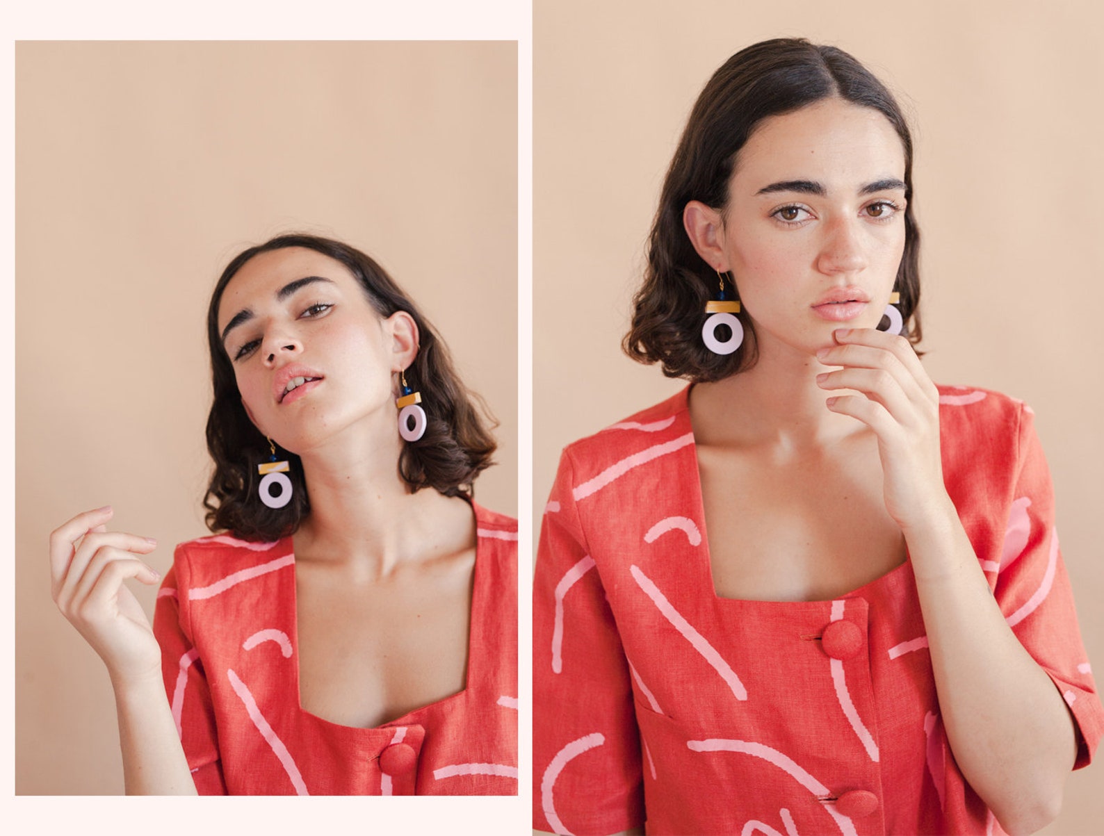 Sol Earrings Rust & Periwinkle | Etsy