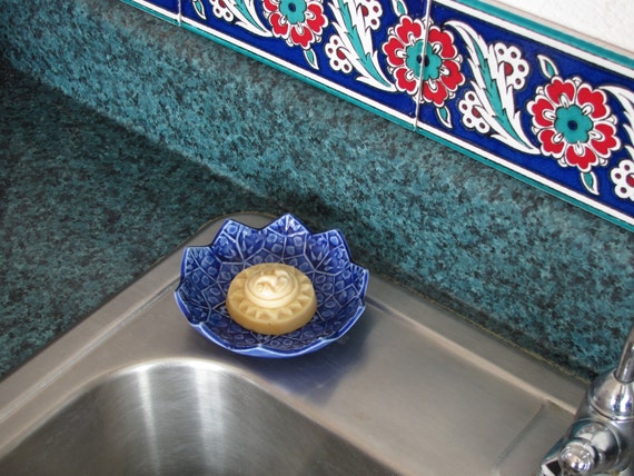 Ceramic Ring Dish lotus Flower Ring Dish Cobalt Ring Holder Blue Ceramic Soap Dish Bridal Favor Engagement Ring Holder Etsy