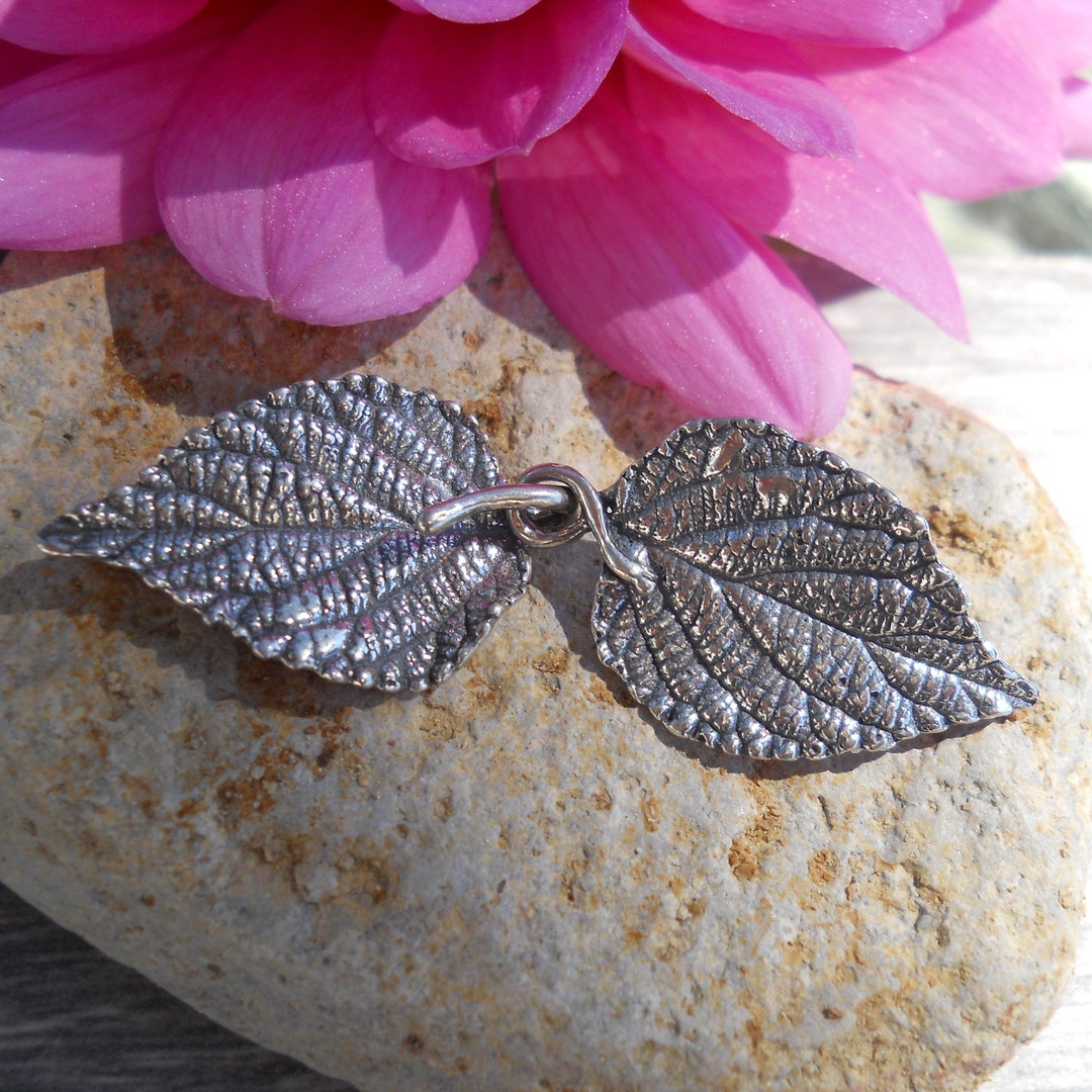 Medium Clasp, Sterling Silver Hook and Eye Leaf Clasp, CL319 is a ...