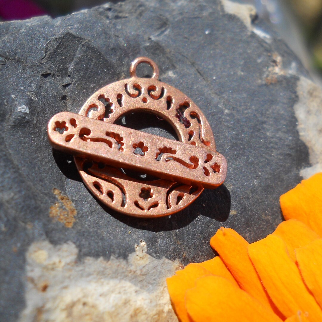 Fiesta Copper Toggle Clasp With Bar: Pegasus Imports Design - Etsy