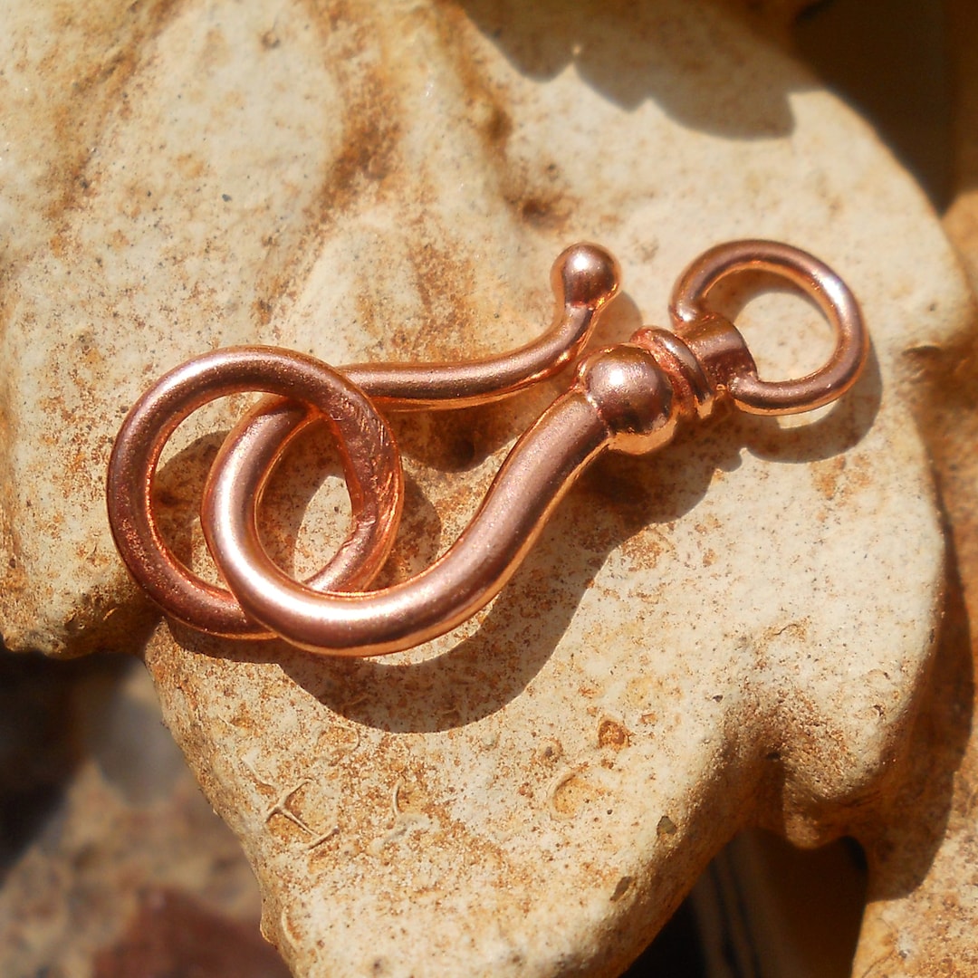 Small Solid Copper J Hook Clasp With Closed Jump Ring (23 Mm) - Etsy