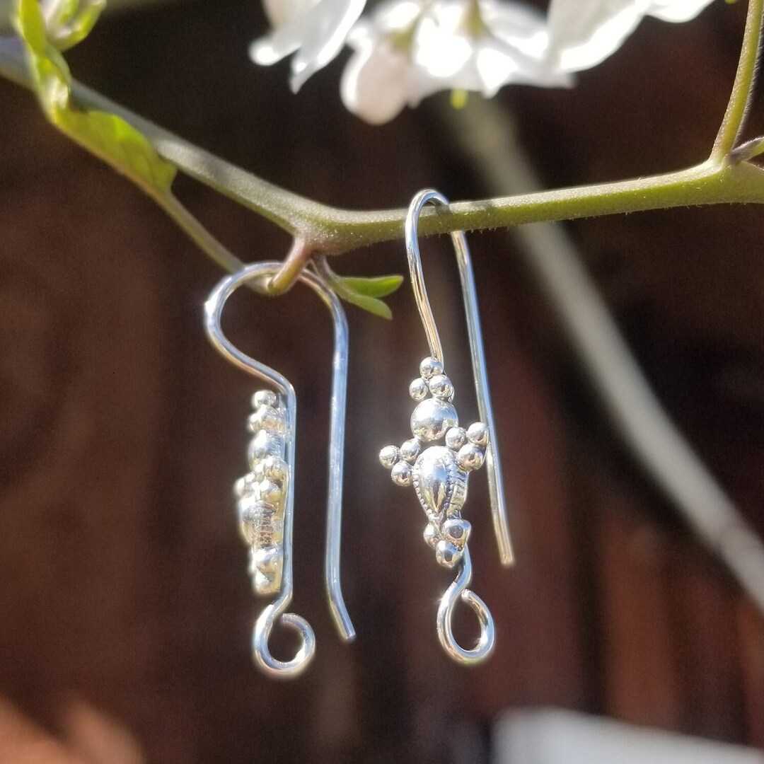 Sterling Silver Ear Wires With Angel Wing Motif - Etsy