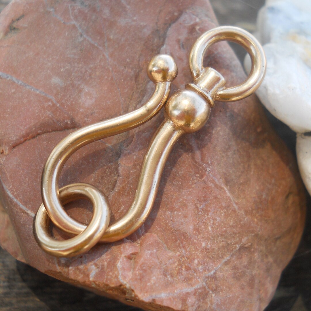 Large Bronze Captain's Hook J Clasp With Bronze Jumpring, CL200B, Size ...