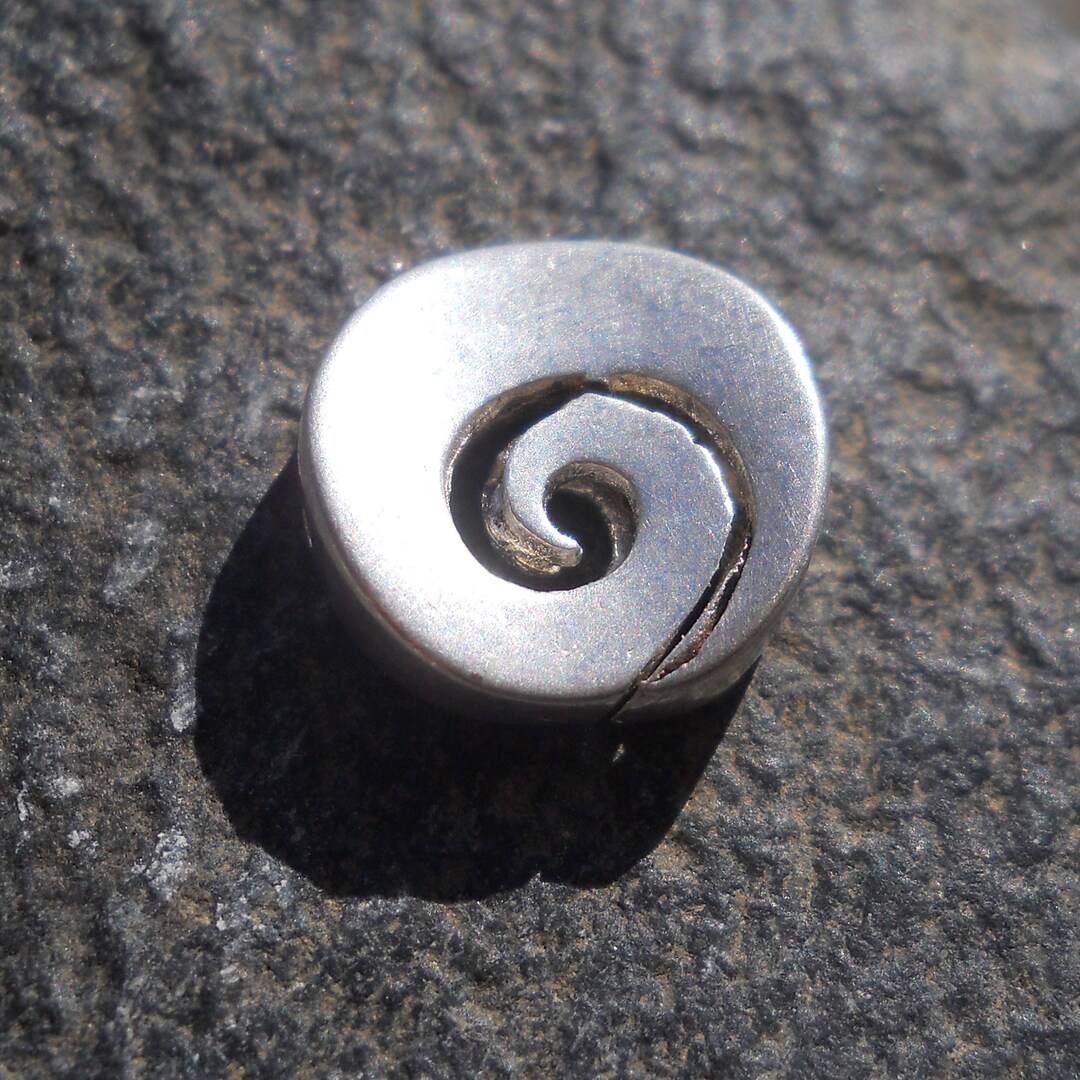 Spiral White Bronze Bead: Silver Plated Concave Disk (12 Mm) - Etsy