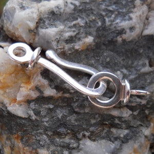 Sterling Silver Hook and Eye Clasp: Medium Smooth Jewelry Closure - Etsy