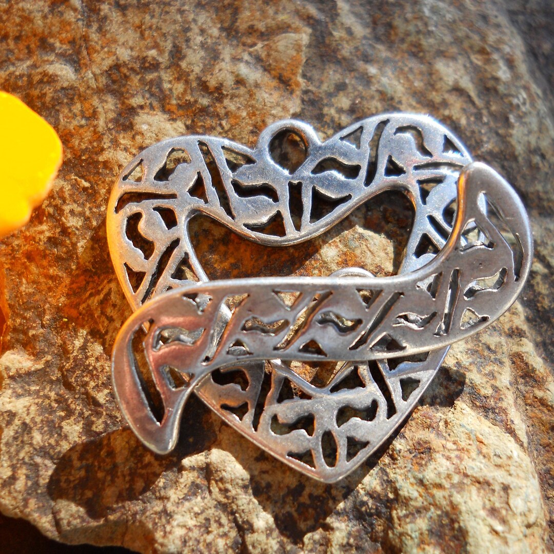 Large Sterling Silver Filigree Heart Toggle Clasp (26mm X 33mm) - Etsy