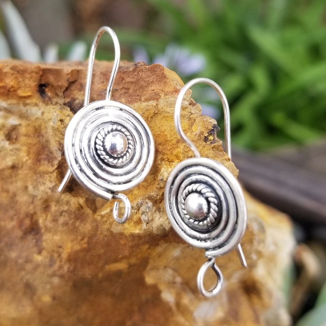 Ear Wires, R13, Sterling Spiral Ear Wires With Loops - Etsy