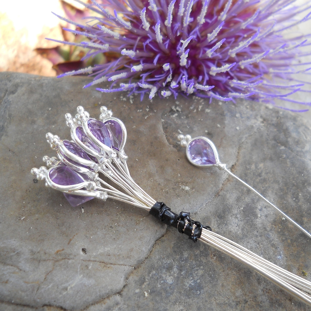 Head Pin With Gemstone, Sterling Silver Head Pins, Stone Size: 8 Mm X 6 ...