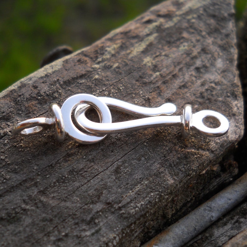 Sterling Silver Hook and Eye Clasp: Medium Smooth Jewelry Closure - Etsy