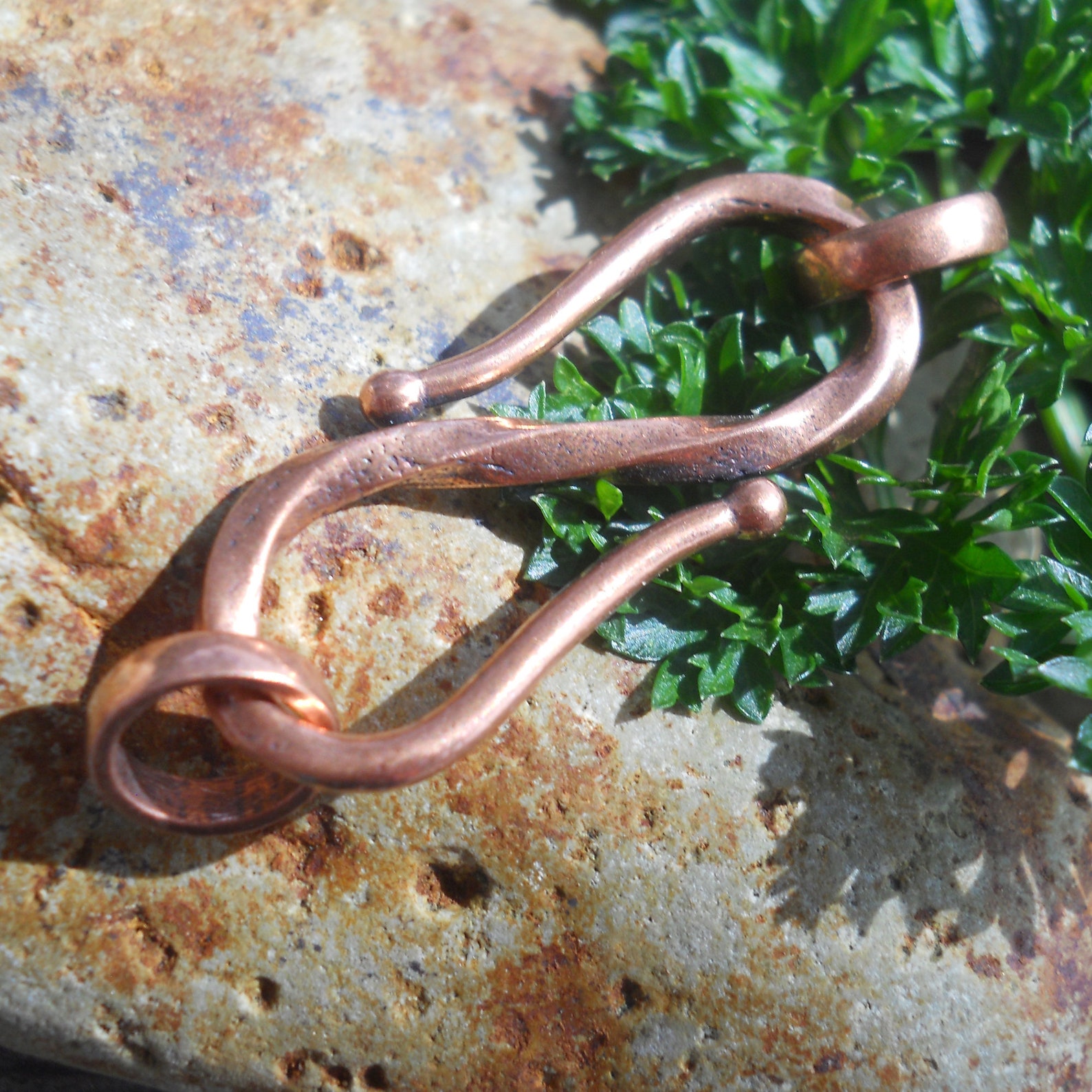 Large Twisted Solid Copper S Clasp With Jump Rings (45 Mm) - Etsy