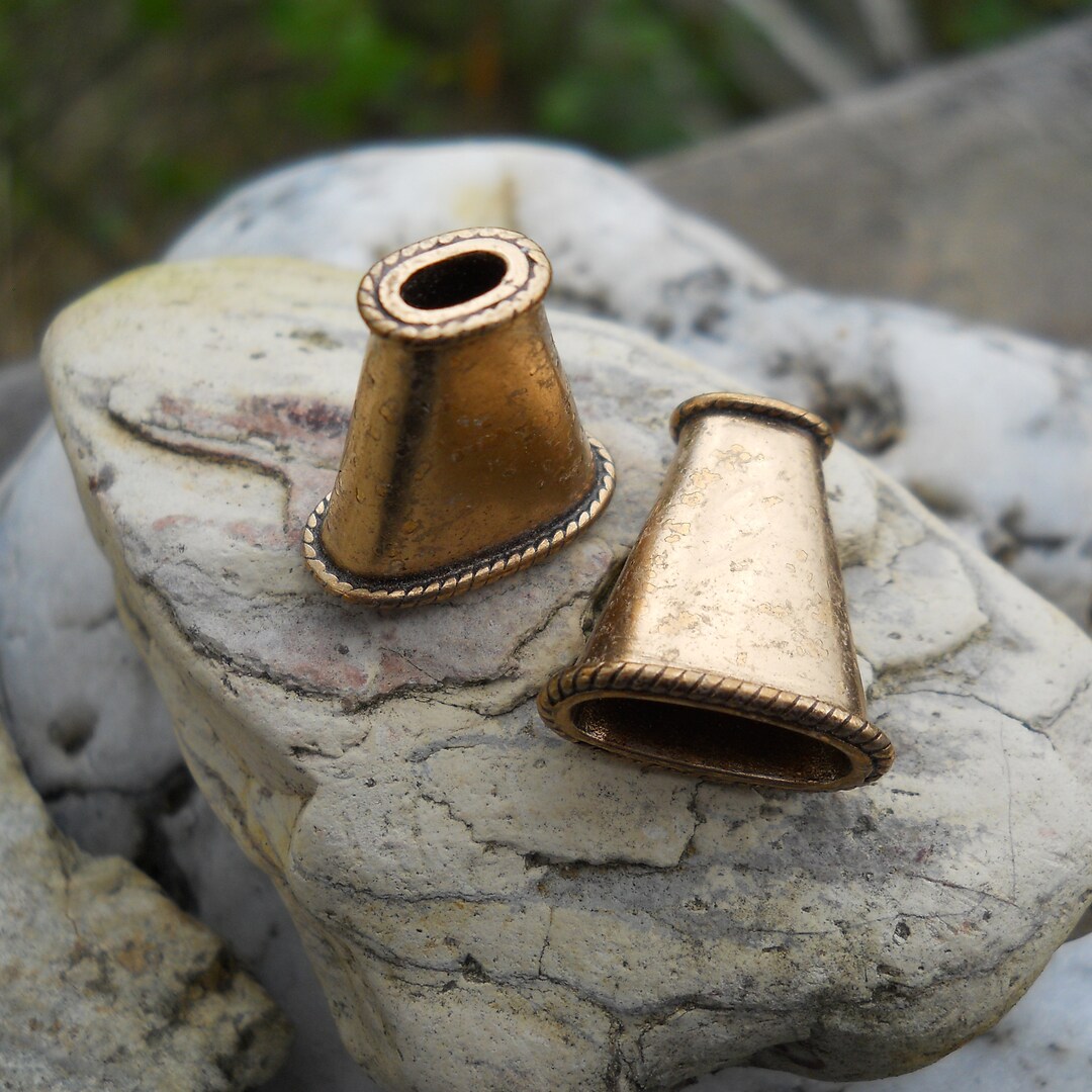 Large Bronze Cones With Design, CA90B, Size: 18 Mm X 17 Mm or .71 ...